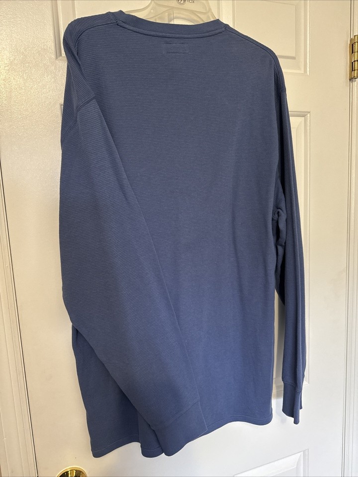 Mens Polo Ralph Lauren Size 2XL Shirt Blue Long Sleeve Waffle Thermal ...