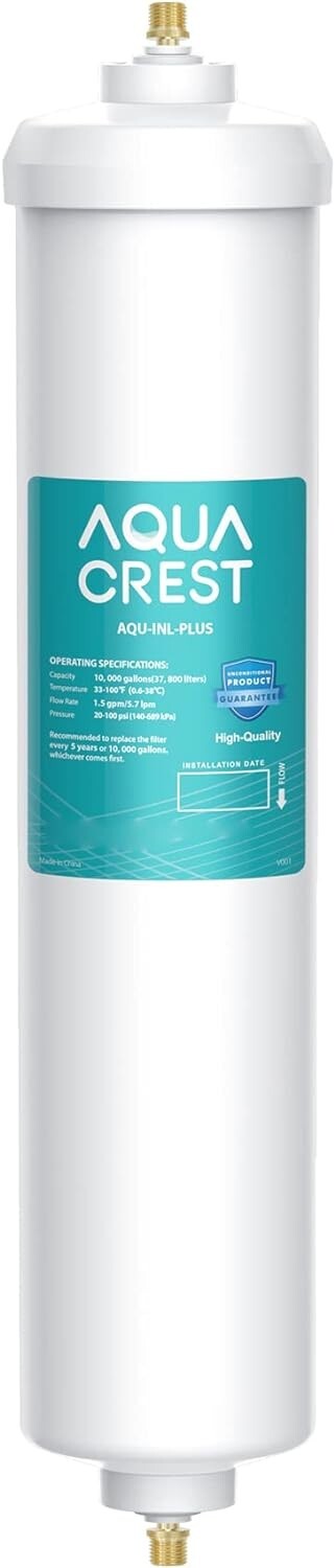 AQUACREST In-Line Water Filter for Refrigerator and Ice Maker,Reduces ...