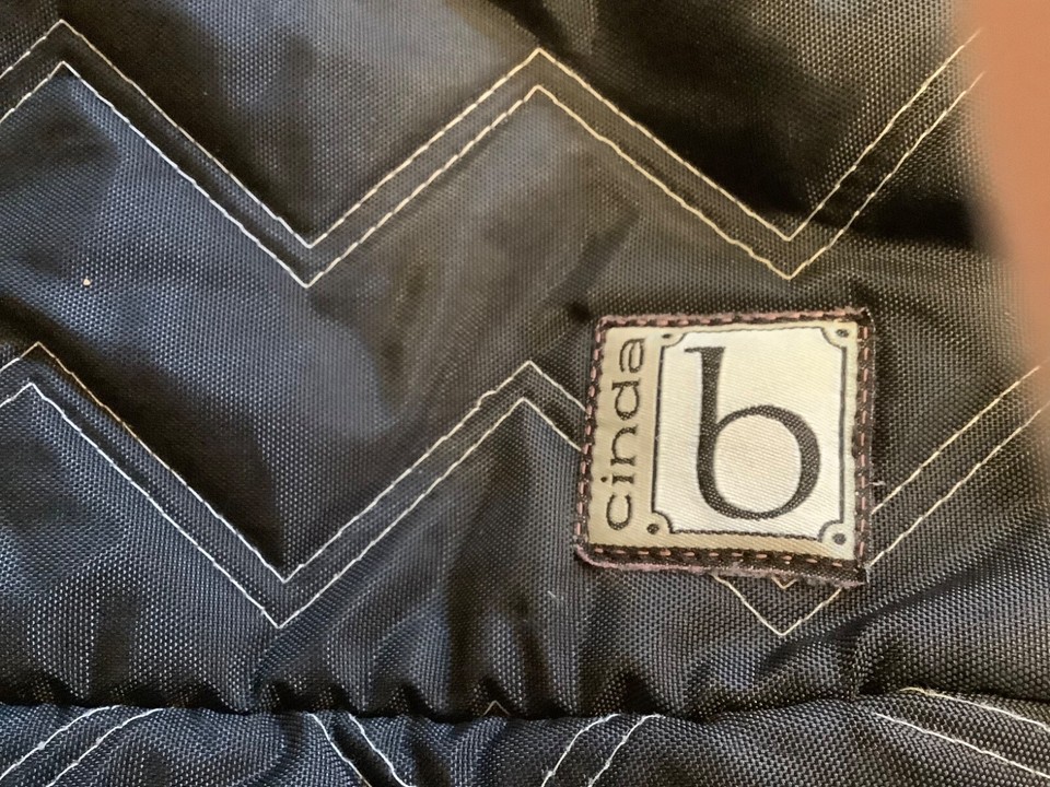 CINDA B Chevron Prints Quilted Nylon Hobo Shoulder Bag Black-USA | eBay