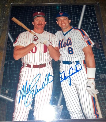 Mike Schmidt & Gary Carter Autographed 8x10 Baseball Photo Nice | eBay