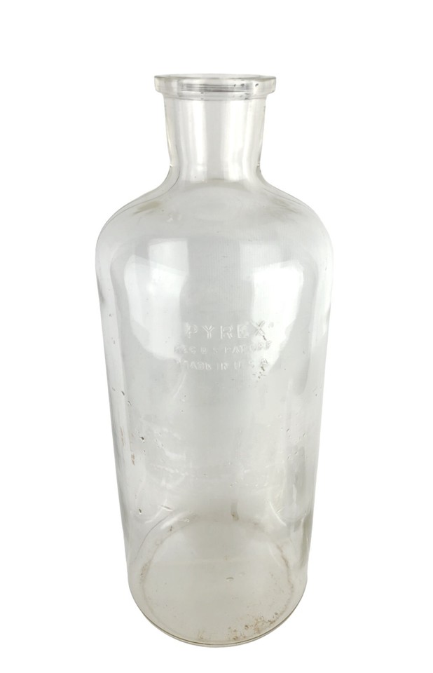 Vintage Pyrex Large Heavy Clear Glass Science Lab Apothecary Bottle Jug ...