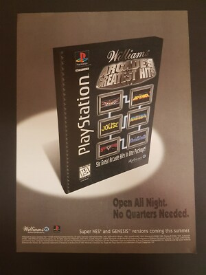Williams Arcade Greatest Hits Playstation 1 Print Ad Original Art 7 ...