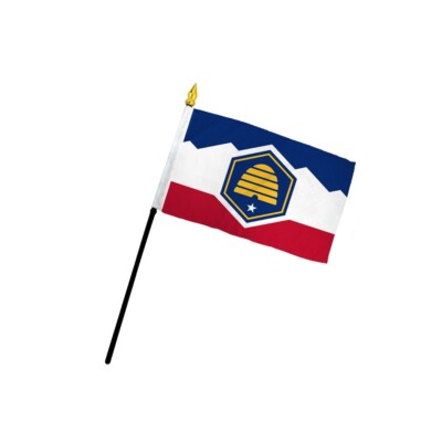 1 Dozen Beehive Utah Stick Flag 4x6in Handheld US State Utah Flag UT | eBay