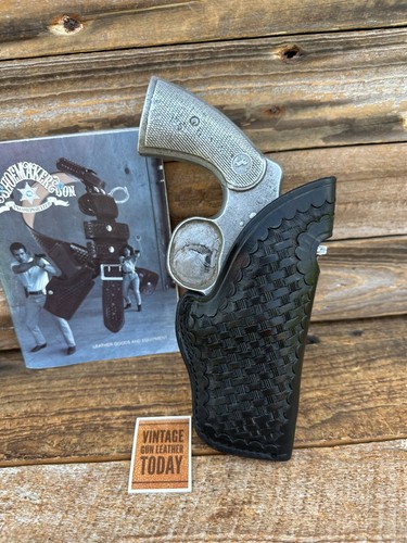 Vintage Tex Shoemaker Black Basket Leather FBI Style Holster For Colt ...