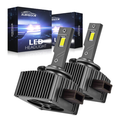 Pair LED Headlight Bulb D1S D1R High Low Beam HID Xenon Conversion Kit ...