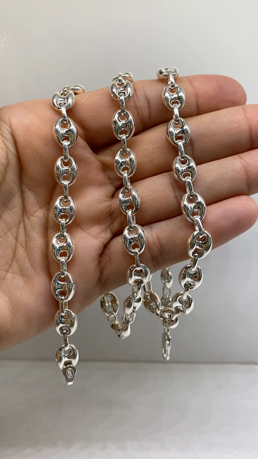 Mens Mariner Hollow Puffed Lİnk Chain Necklace 925 Silver Sterling 8mm ...