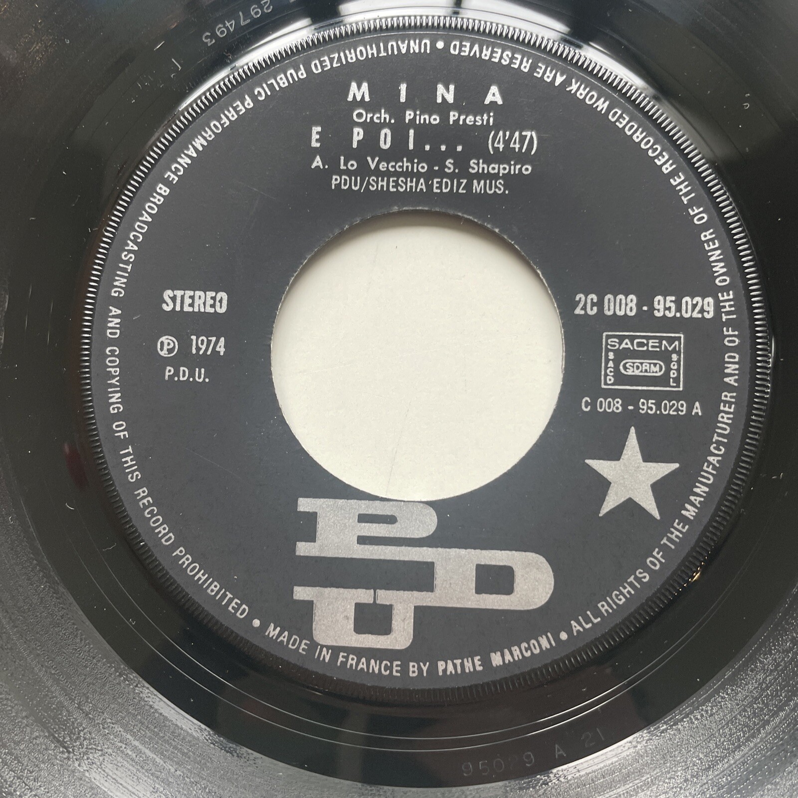 French SP MINA - E poi - PDU 2C 008 95029 - 1974 | eBay