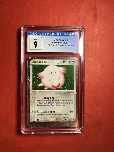 CGC 9 MINT Chansey ex 96/109 EX Ruby & Sapphire Holo Rare Pokemon Card ...