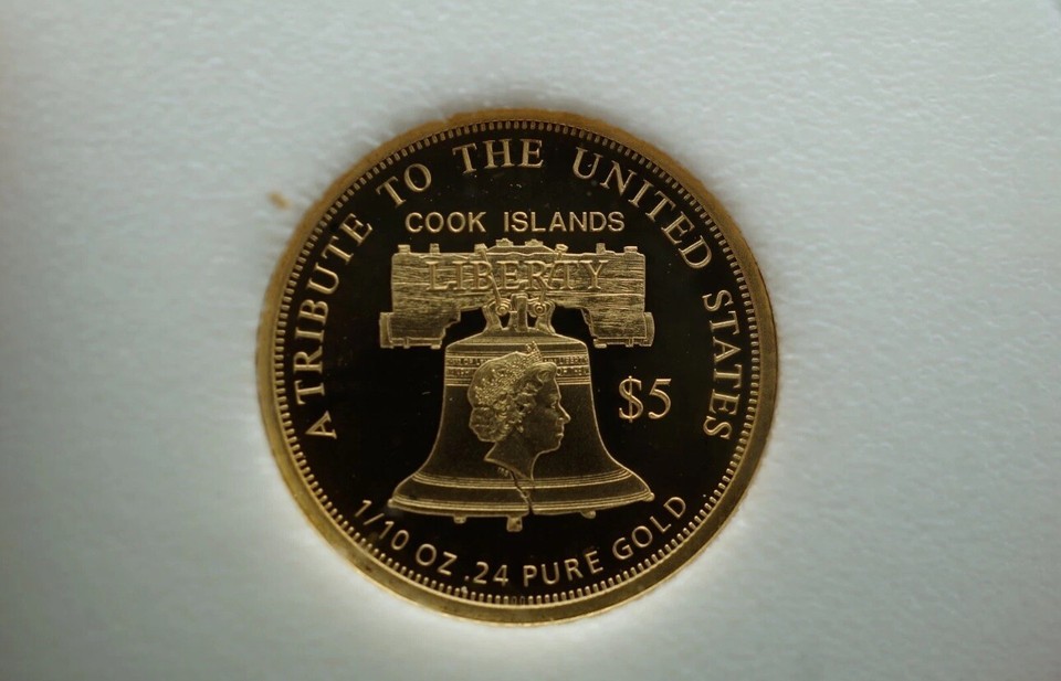 2017 Cook Islands Statue of Liberty Gold Coin - 1/10 oz of .24 Gold ...