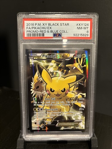 2016 XY Black Star Pikachu EX Promo-Red & Blue #XY124 PSA 8 | eBay