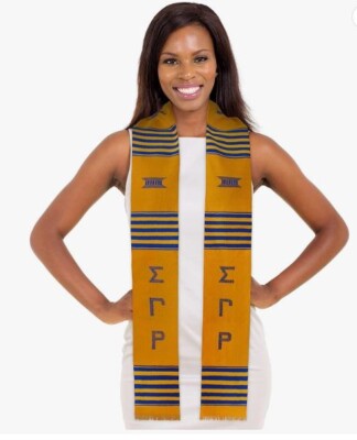 SIGMA GAMMA RHO GOLD Graduation Stole Sash Kente Cloth Hand Woven from ...