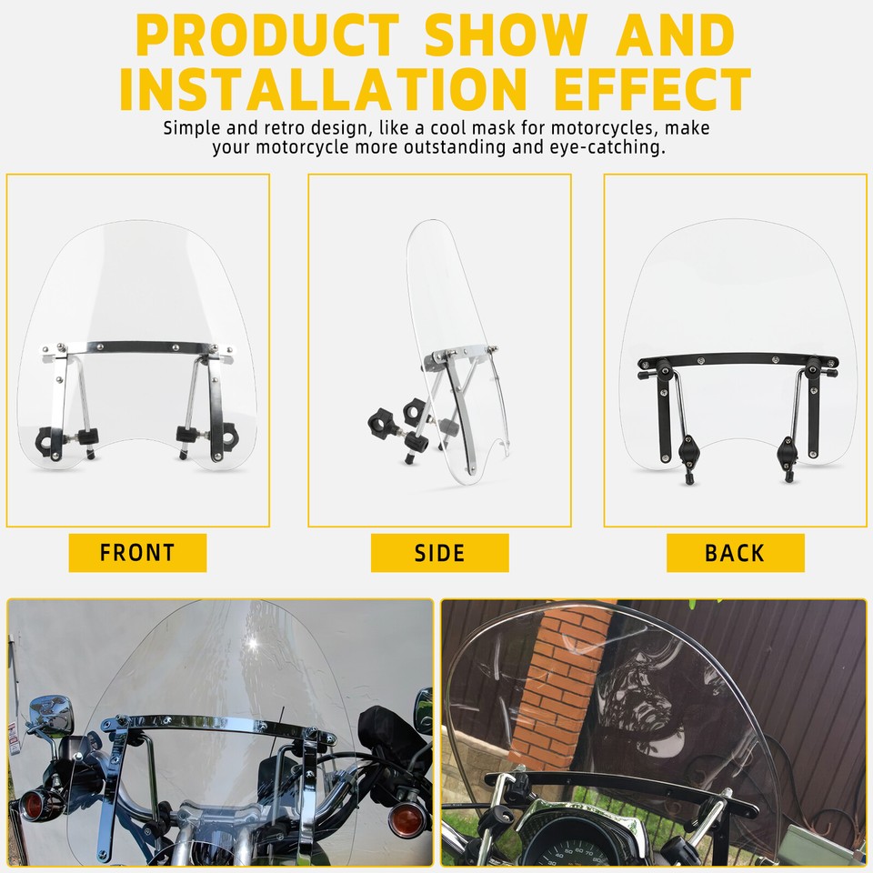 19"x17" Windshield Windscreen Clear For Triumph Bonneville Speedmaster ...
