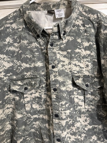 Vintage Ranger Brand Camouflage Camo Button Up Camping Hunting Mens ...