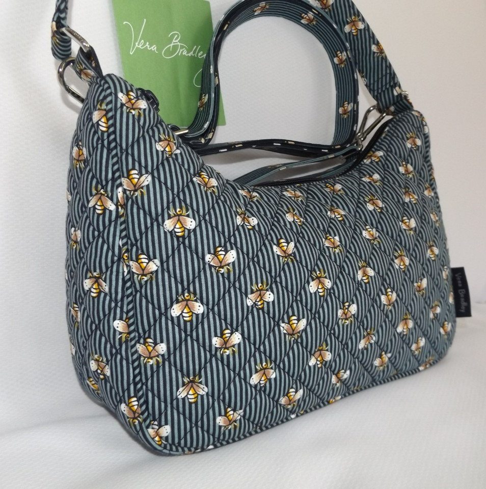 VERA BRADLEY Frannie Crescent Crossbody Handbag - Bees Navy Blue - NWOT ...