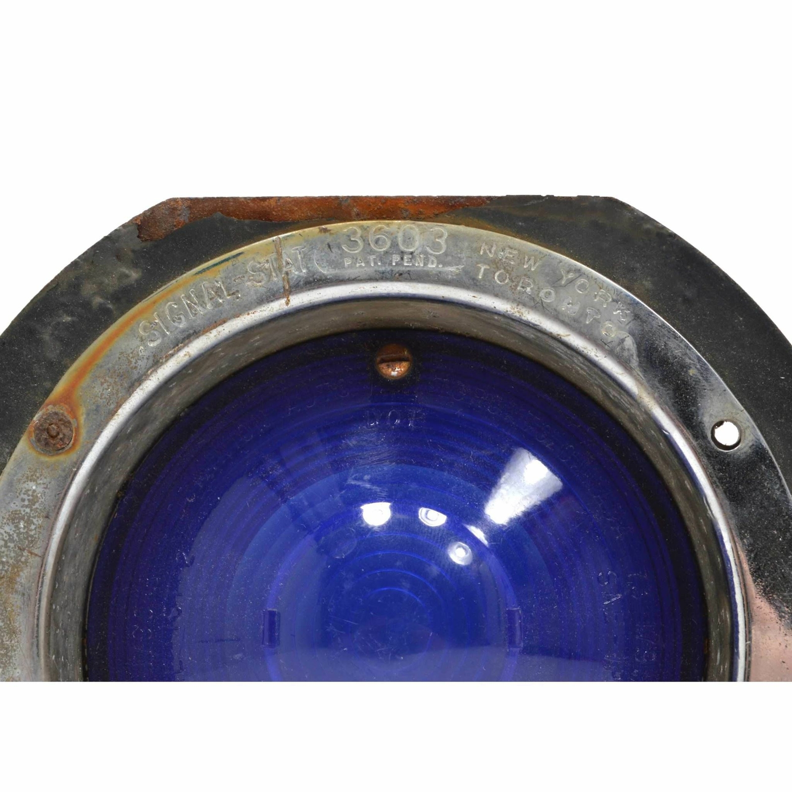 Vintage PAIR AUTOMOTIVE LIGHTS SIGNAL-STAT No. 3603 w/ COBALT BLUE ...