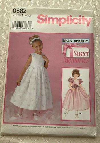 Simplicity Daisy Kingdom Sweet Memories Dress pattern #0682 Size 3-6 ...