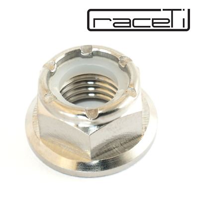 M14 Titanium NYLOC Lock Nut self locking Flange Ti GR 5 x 1.5 CNC Nylon ...