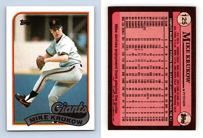 Mike Krukow - Giants #125 Topps 1989 Baseball Trading Card | eBay
