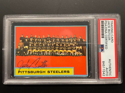 Jack Butler signed 1962 Topps Steelers Team Card Football HOF PSA/DNA ...
