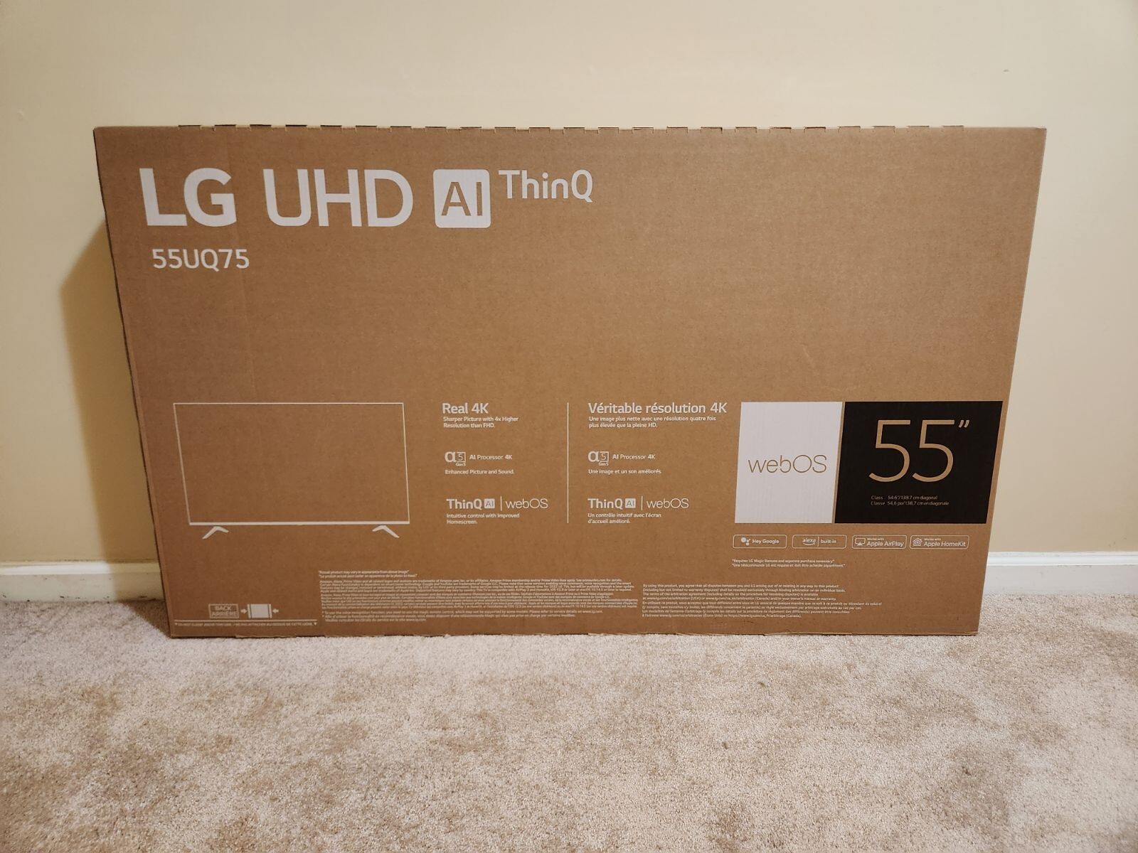 LG 55" Class4K UHD2160P WebOS SmartTV with Active HDR UQ7570 Series ...