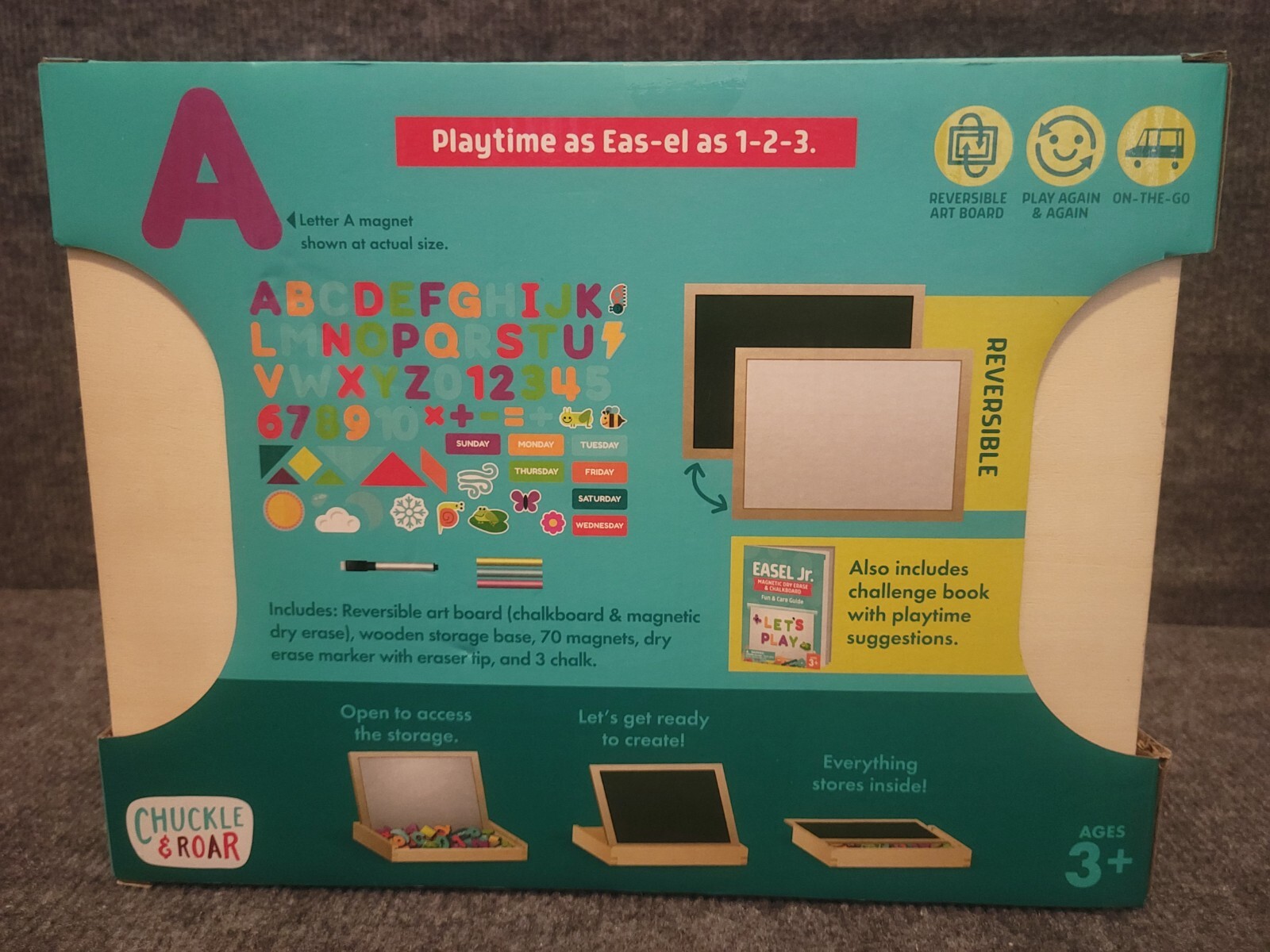 Easel Jr. Magnetic Dry Erase and Chalkboard Preschool 70 Magnets for ...