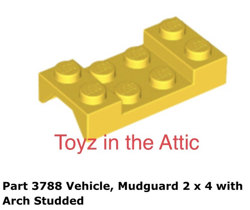 Lego 1x 3788 Yellow Vehicle, Mudguard 2 x 4 with Arch Studded | eBay