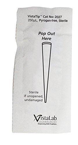 VistaLab 250 L Pipette Tips,MLA, Ind.Wrapped,Non-Pyrogenic Sterile 200 ...