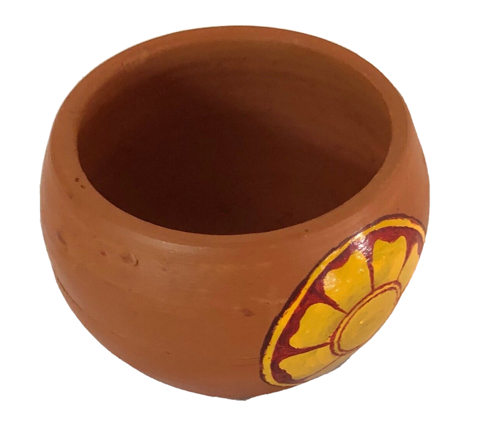 Small Clay Pot For Growing Cactus Ceylon Handmade Painted Attractive ...