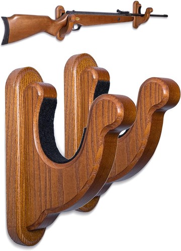 Single Rifle Shotgun Gun Wall Mount Display Rack Gun Hanger Wood for ...