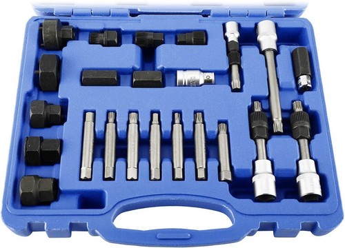 22Pcs Alternator Freewheel Pulley Removal Socket Bit Set Garage Service ...