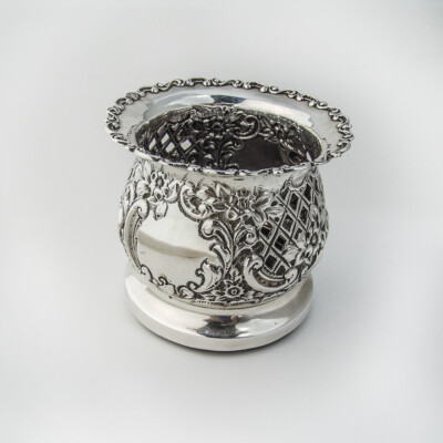 English Cutwork Ornate Bottle Caddy Coaster Sterling Silver 1896 | eBay