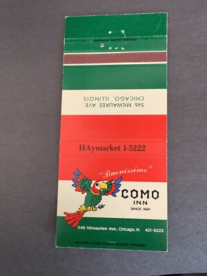 Vintage Illinois Matchbook: “Como Inn - Since 1924” Chicago, IL | eBay