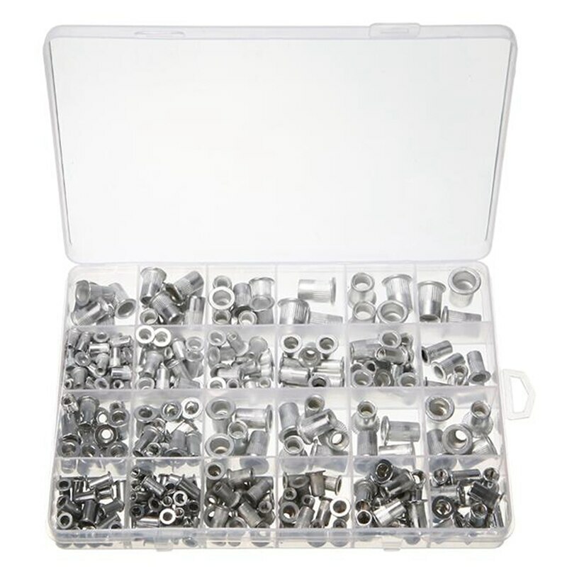 300 Aluminum Rivet Nut Rivnut Nutsert Kit 150pcs Metric + 150pcs SAE ...