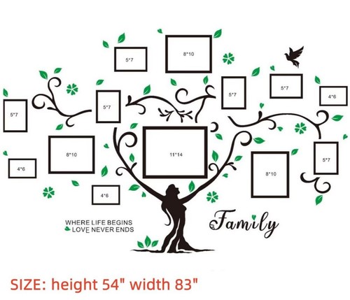 3D Sticker Decal Wall - Family Tree Decor DIY Picture Frames 4 * 6 5 * ...