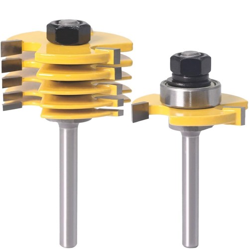 2Pcs Slot Cutter Router Bit 1/4 Inch Shank 3-Wing Adjustable Slotting ...