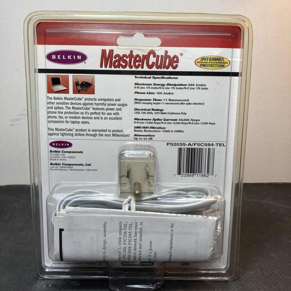 Belkin Mastercube Surge Protector Model F9H120-CW NEW 1045 Joules/45000 Amps | eBay