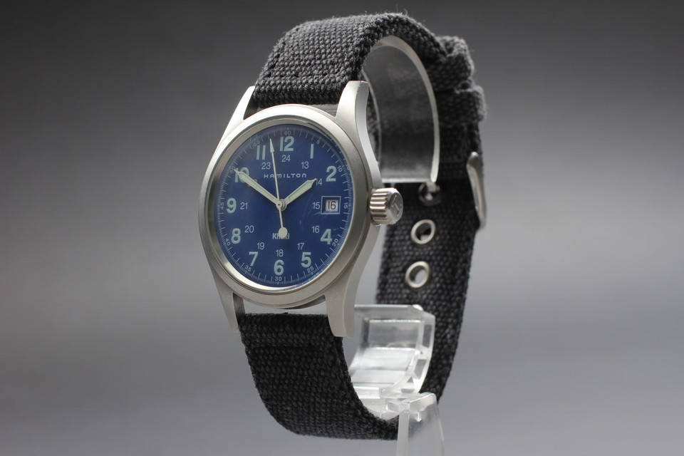 [Exc+5] Hamilton Khaki 6361 Blue Dial Men's Quartz Military Watch From ...