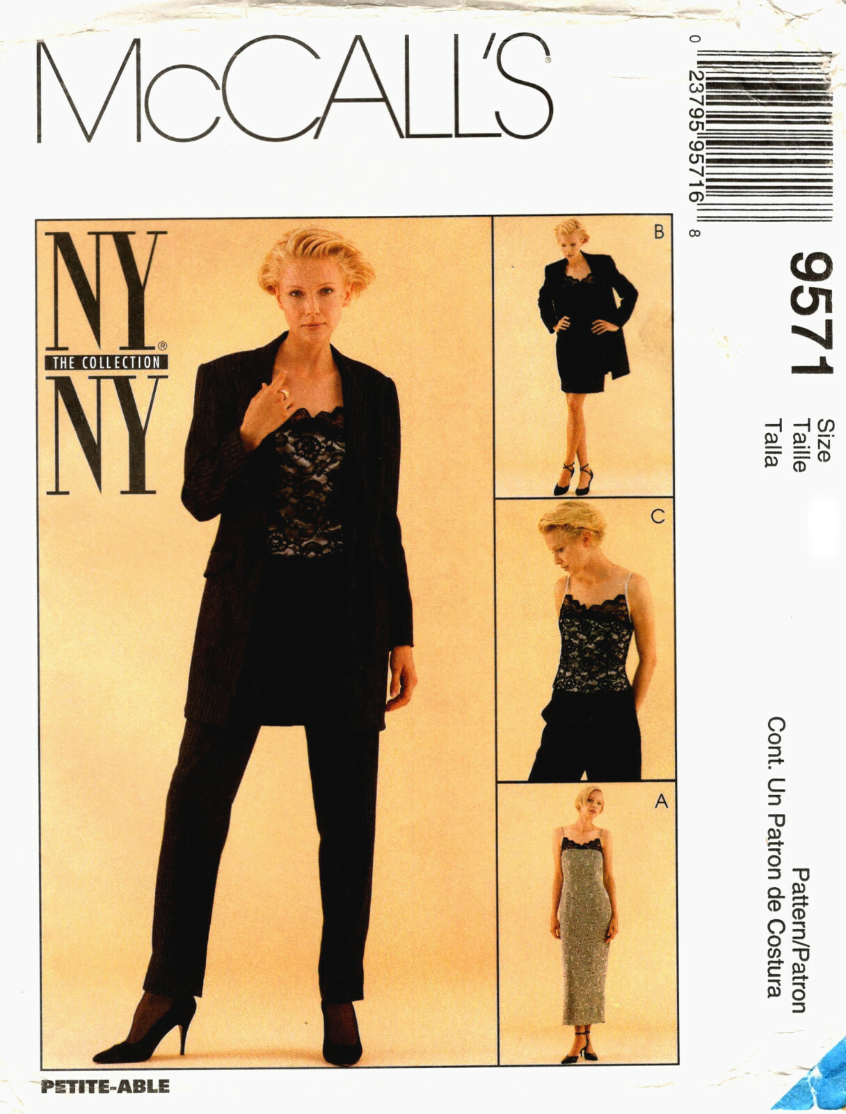 McCalls 9571 Misses Dress Top Jacket Pants Sewing Pattern Uncut Size 14 ...