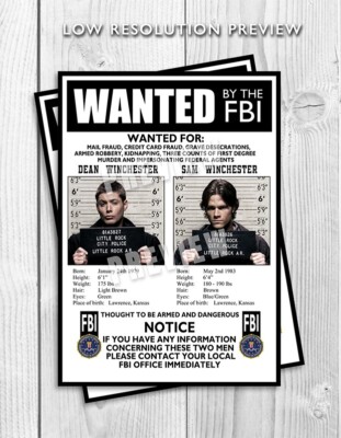 Supernatural - FBI Wanted A3 Poster Print | eBay UK