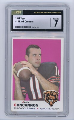 1969 Topps #186 Jack Concannon QB Chicago Bears CSG 7 Near Mint | eBay