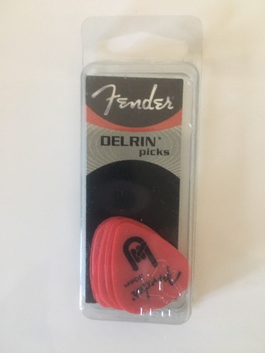 Fender Red Delrin Picks .50mm Shape 351 Thin Guitar Picks 12 Pack Rock ...