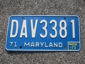 Maryland 1971 / 75 DAV license plate # 3381 | eBay