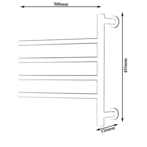 Reina Rance Electric Designer Heated Towel Rail 455mm H x 500mm W ...