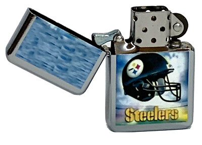 Pittsburgh Steelers NFL Football Flip Top Chrome Oil Lighter Wind ...