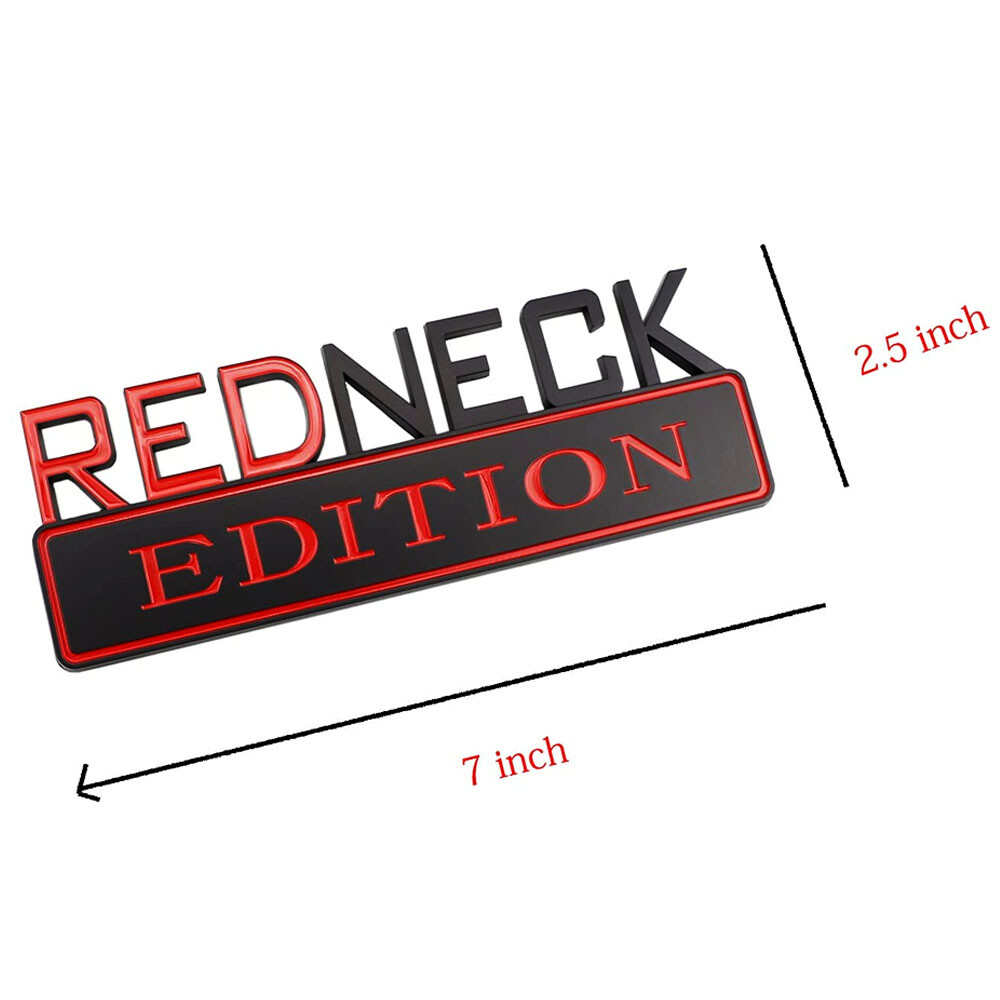 New Redneck Edition Truck Boat Car Emblem Logo Decal Sign Red Neck