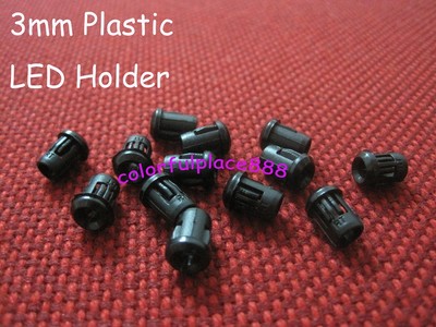 100pcs, 3mm Black Plastic LED Holder Holders Clips Bezels Mounts New | eBay