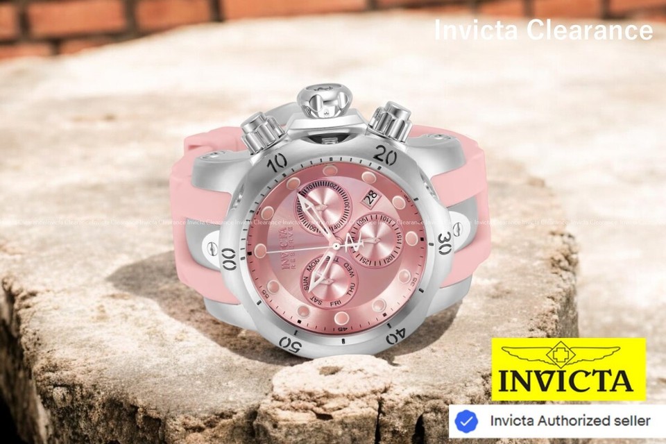 Invicta Men Reserve Venom 54mm Chronograph SWISS PINK DIAL 1000m Pink ...