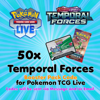 Pokemon TCG Live PTCGL PTCGO Online Codes: 50 Temporal Forces Booster Packs | eBay