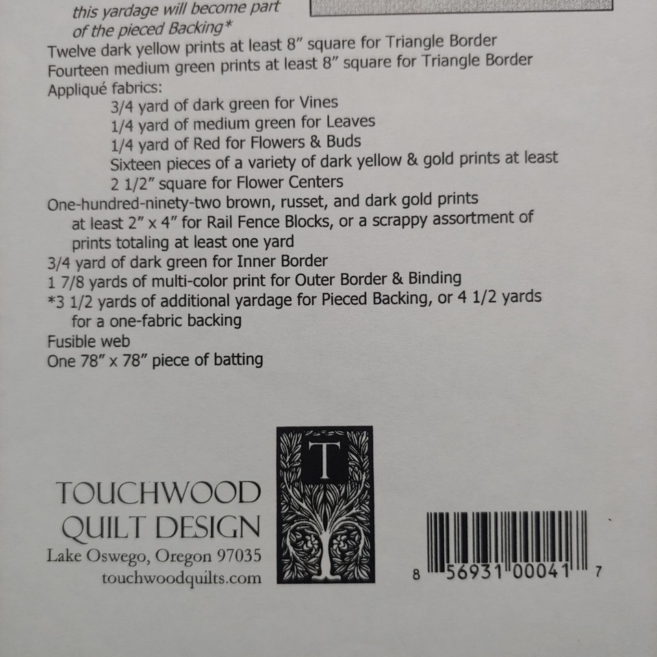 Floral Wreath Applique Quilt Pattern - 68x68 Flowers Vines Country ...