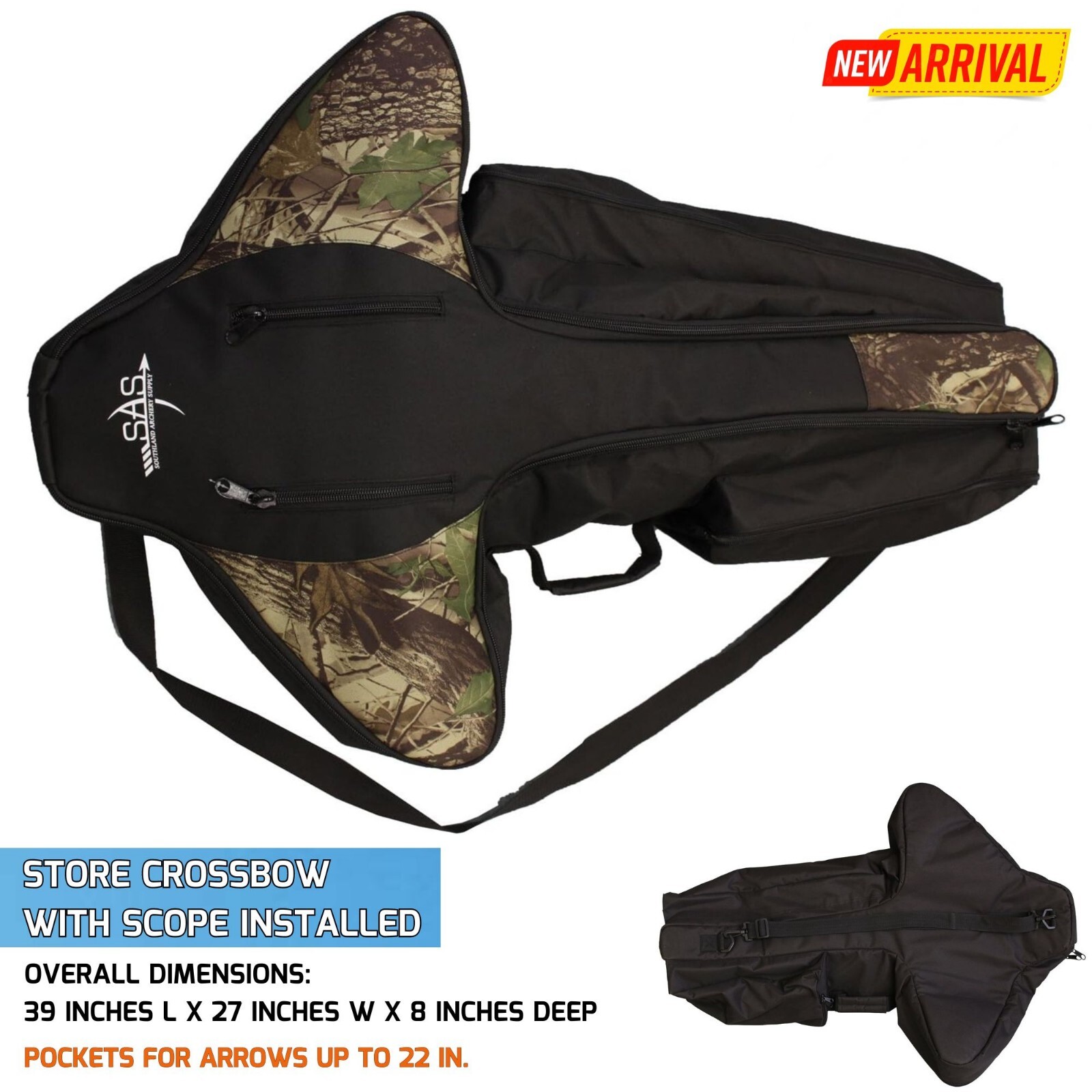 Camo Compact Padded Soft Crossbow Case Carry Bag W Sling & Quiver ...